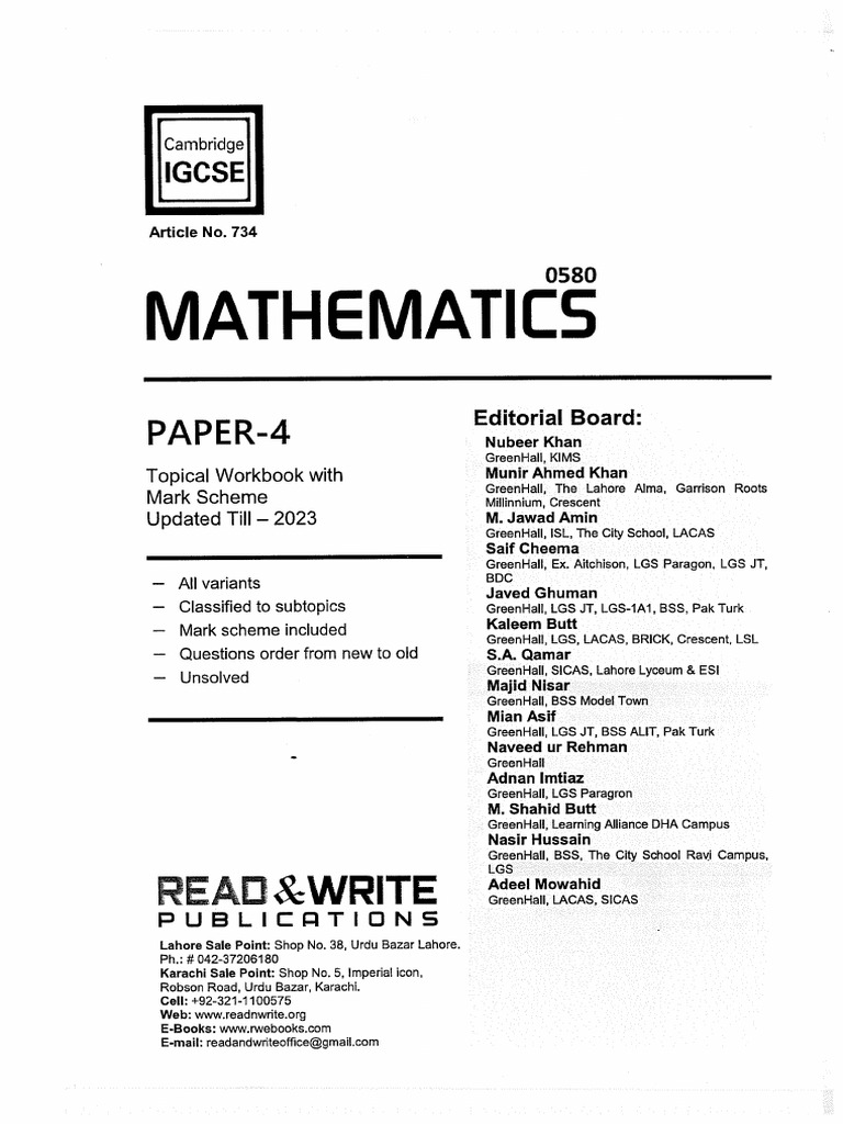 IGCSE-Mathematics-P4-Topical-Sample Hai | PDF