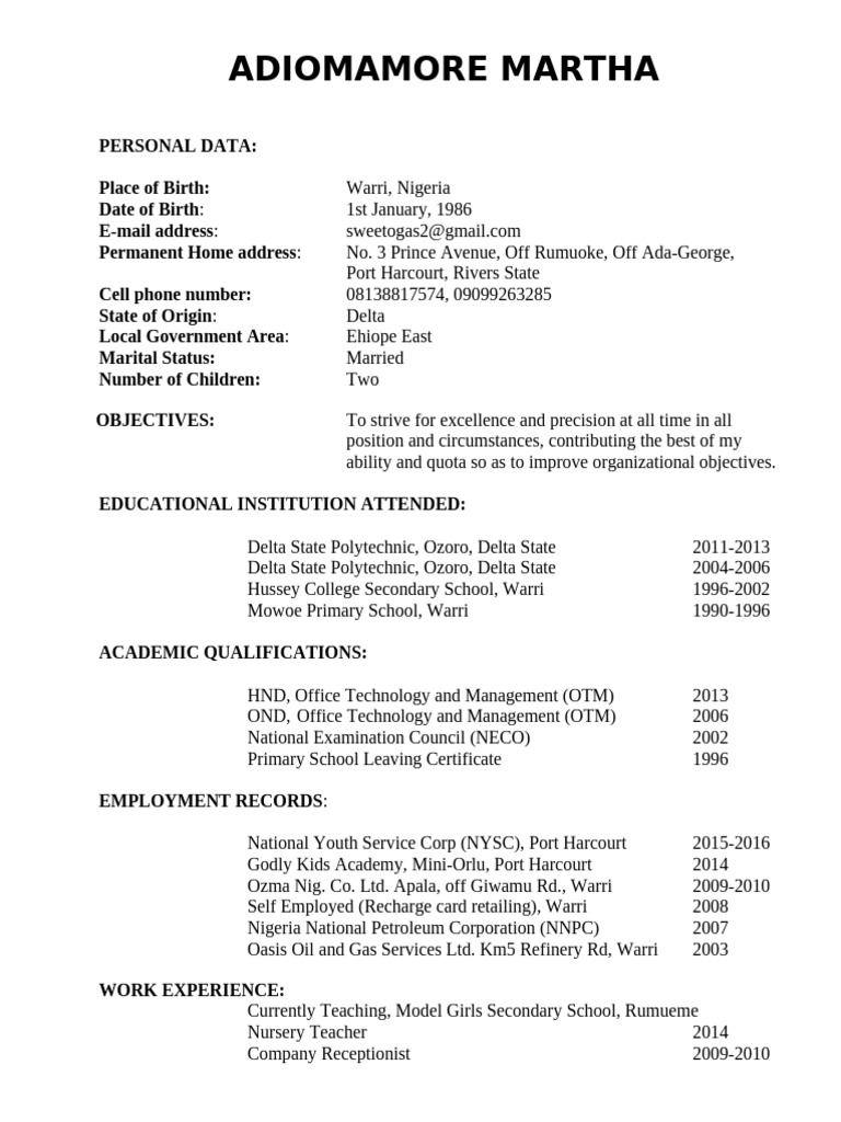 Martha CV | PDF