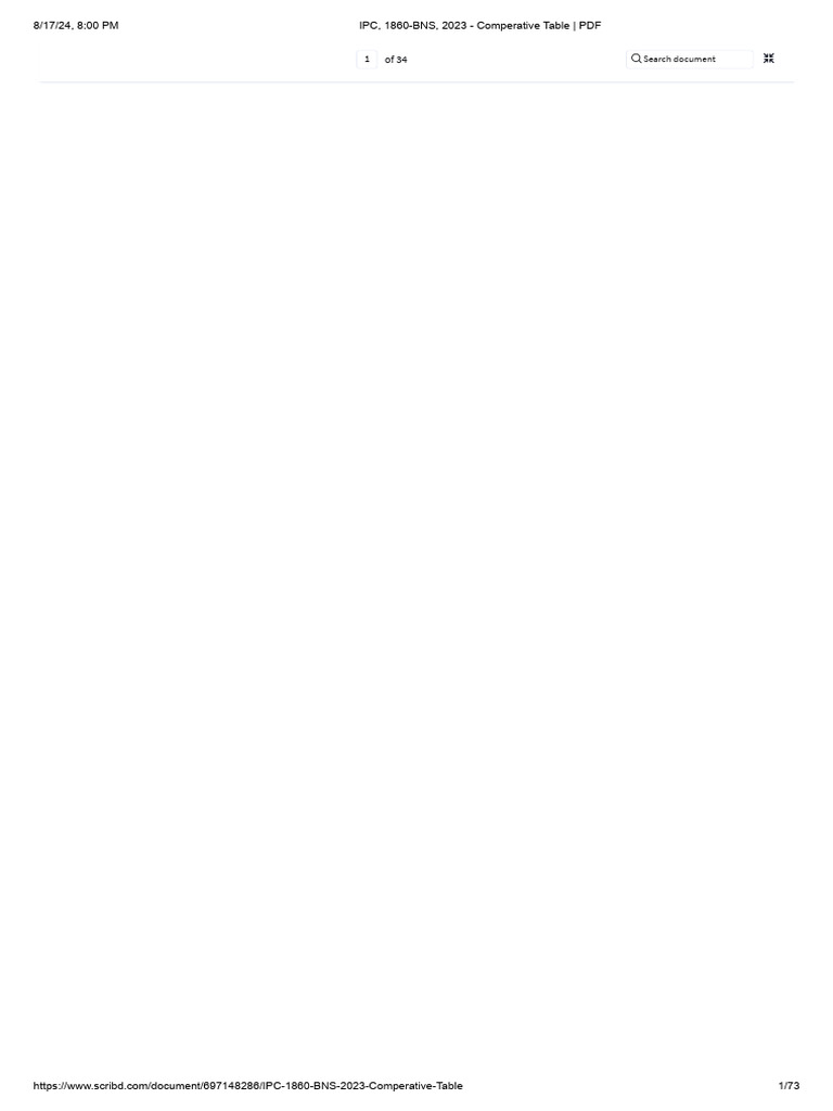 IPC, 1860-BNS, 2023 - Comperative Table - PDF | PDF