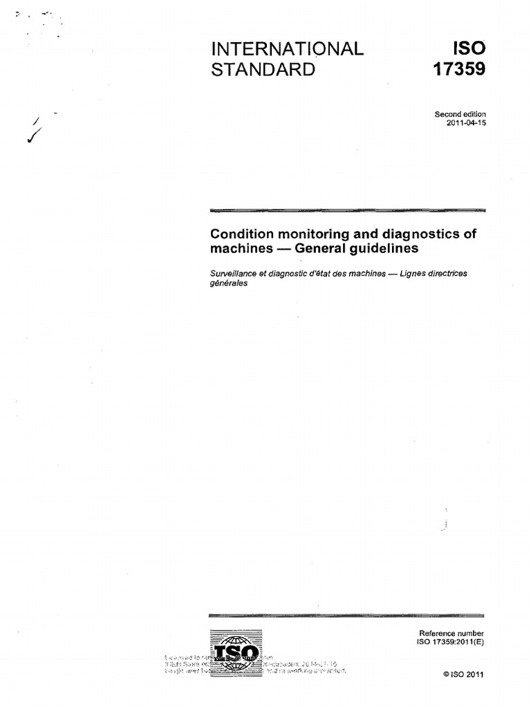 ISO 17359 Condition Monitoring and Diagnostics of Machines General Guidelines | PDF