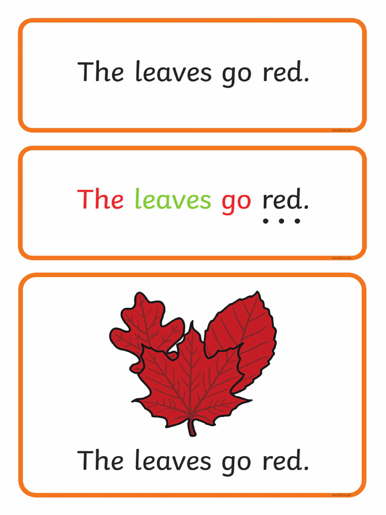 T T 252801 Autumn Simple Sentence Cards | PDF