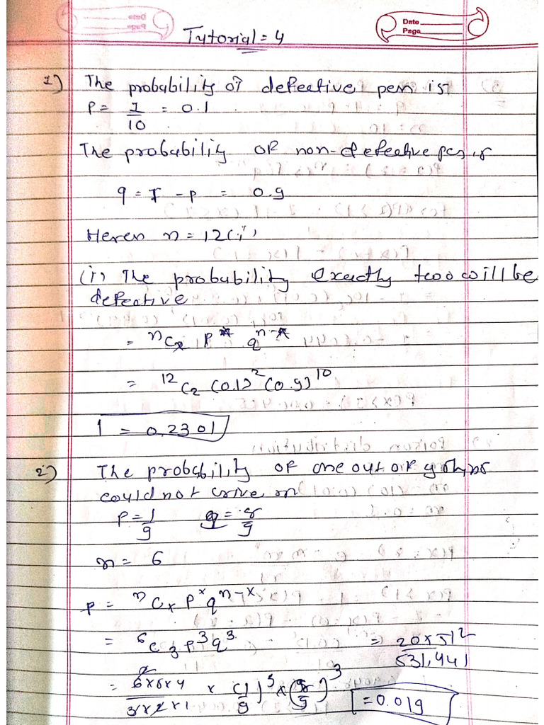 Tutorial 4 Maths | PDF