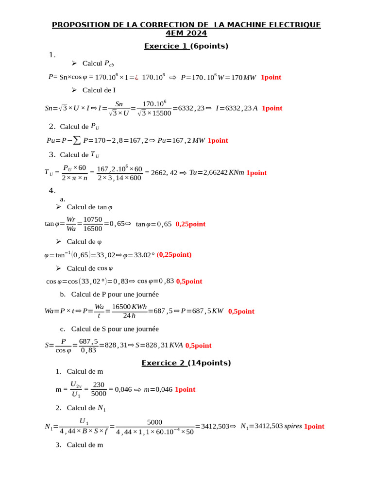 Proposition de La Correction de La Machine 4em 2024 | PDF