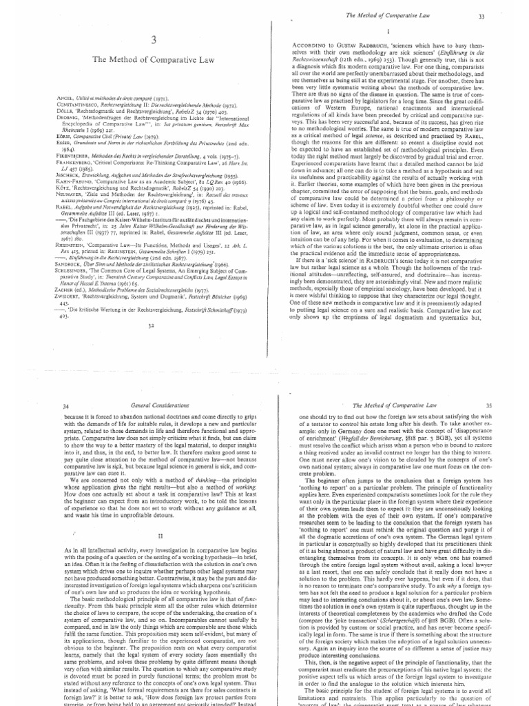 Konrad Zweigert and Hein Kötz, Introduction To Comparative Law | PDF