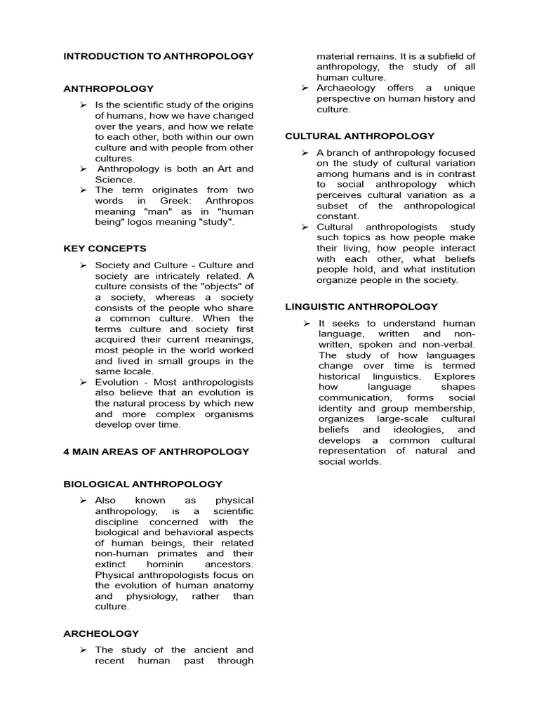 Introduction To Anthropology | PDF | Anthropology | Social Science