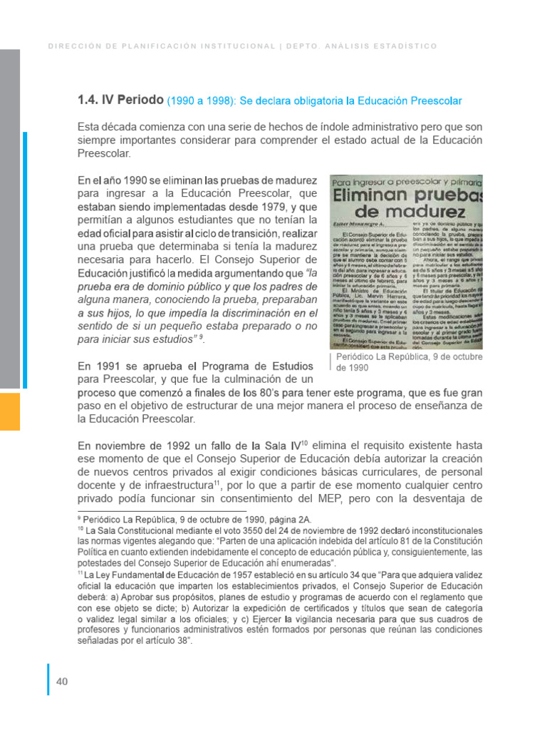 Historia de la Educación Preescolar en Costa Rica | PDF | Educación de ...