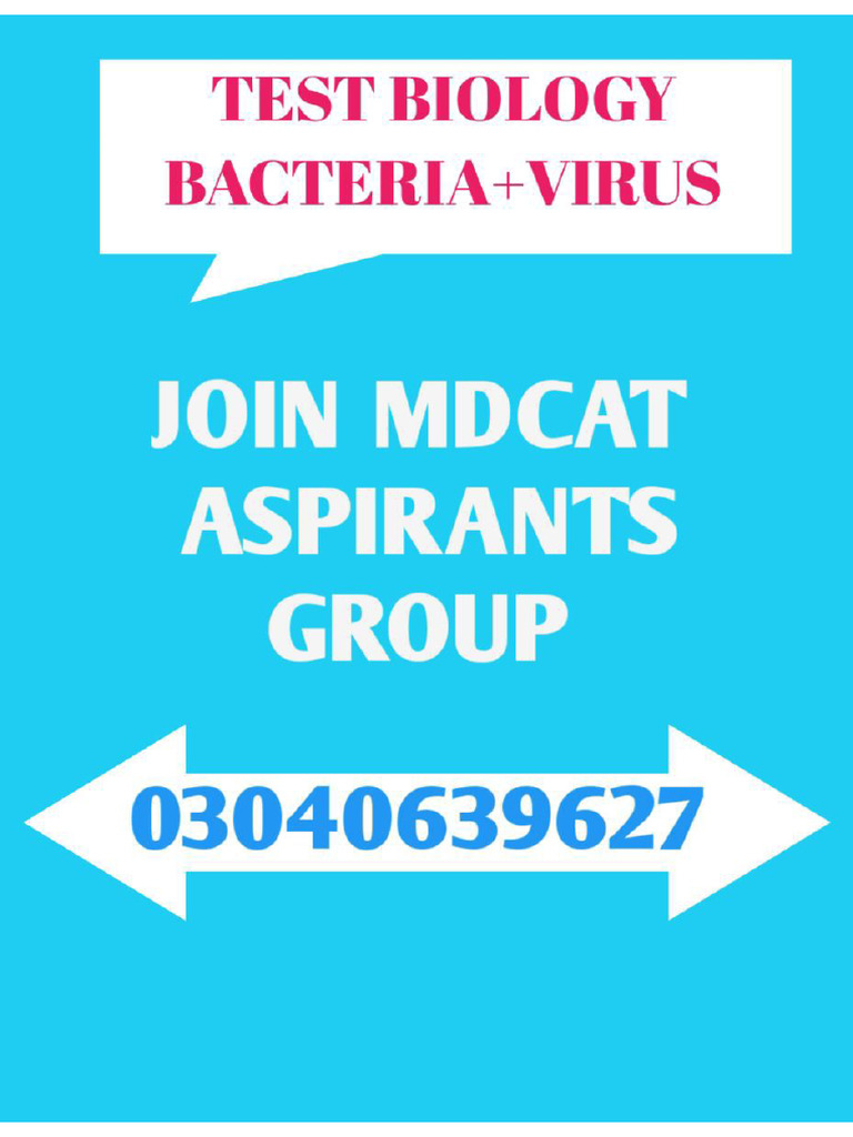 BIO TEST#03 Bacteria & Virus | PDF