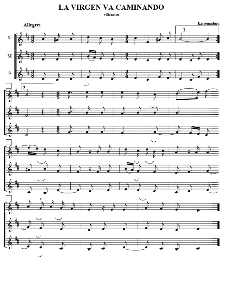 La Virgen Va Caminando (SMA) - Anónimo | PDF
