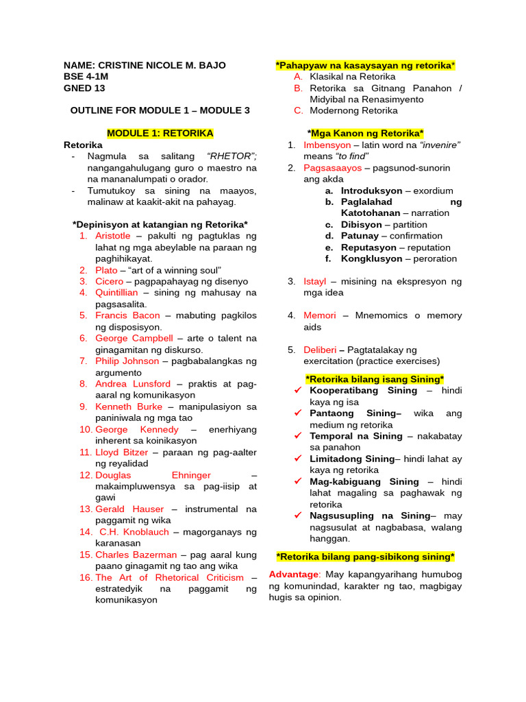 OUTLINE-MODULE-1-3 | PDF