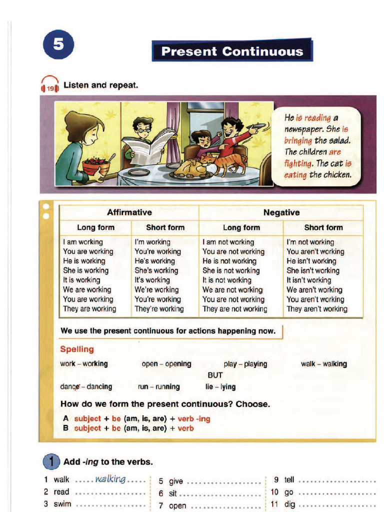 Present Continuous Round Up | PDF