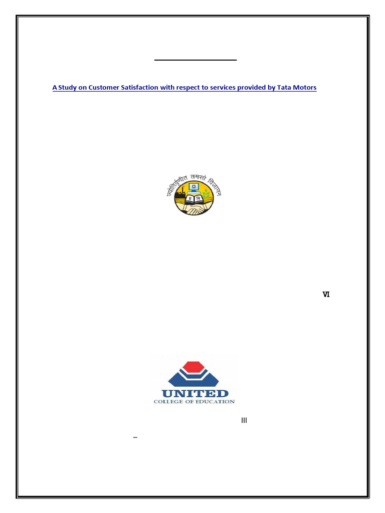 Aman Gupta Project Report On Tata Motors PDF
