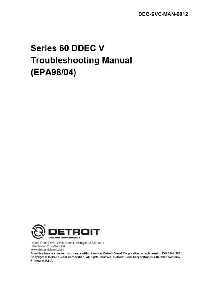 Ddec V Teoubkeshooting Guide | PDF