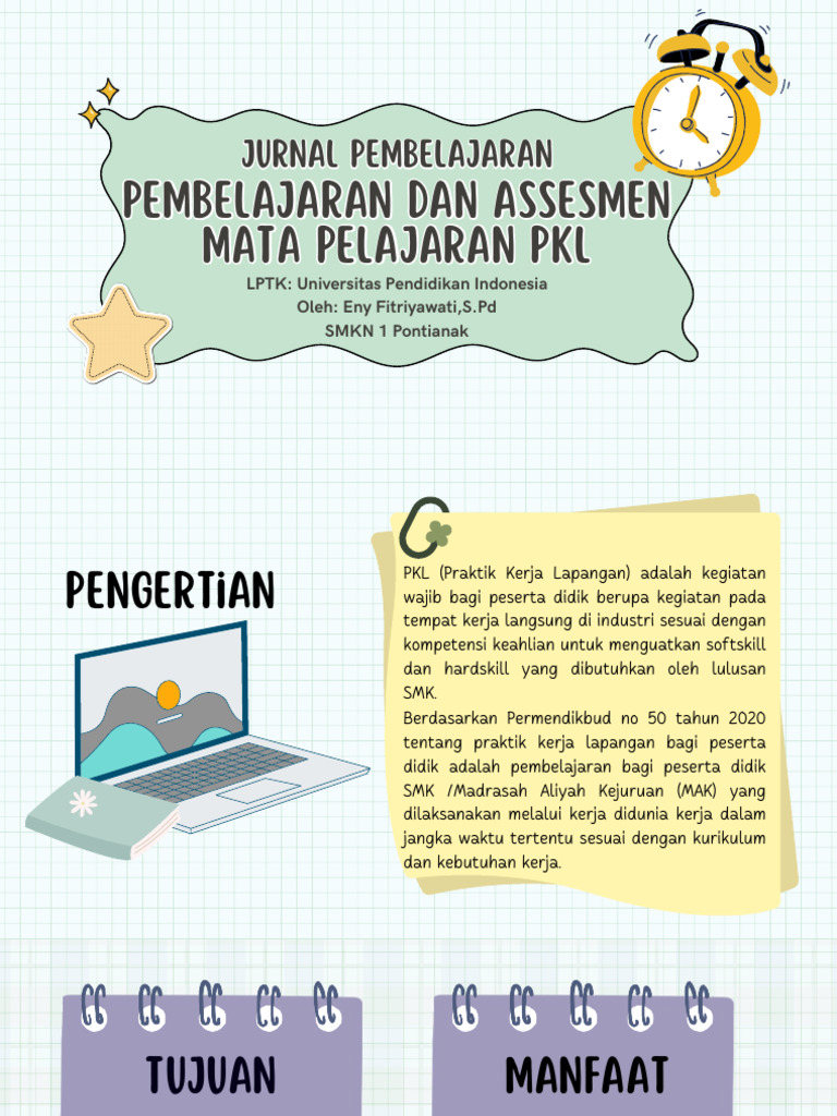 Jurnal Pembelajaran Assesmen Mata Pelajaran PKL | PDF