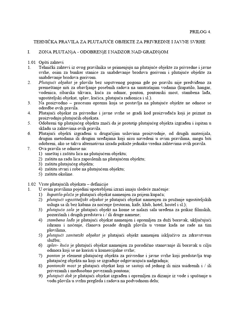 Tpplutajuci Za Privredne I Javne Svrhe Prilog 4 L | PDF
