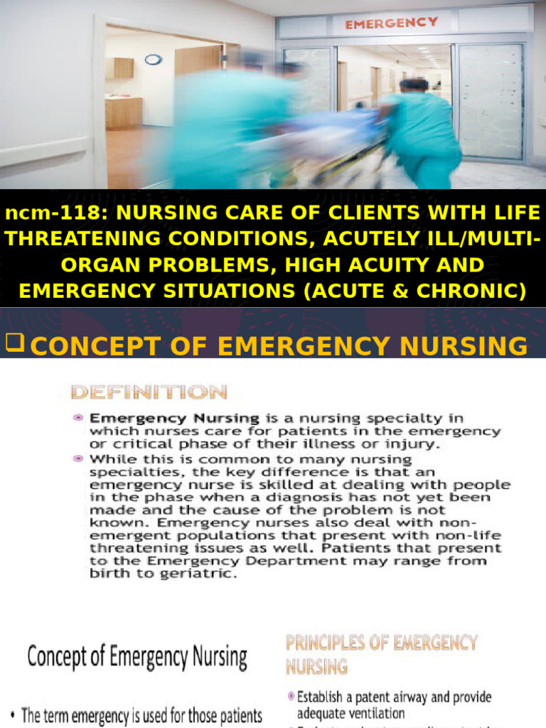 NCM 118 Ppt. Emergency Nursing1 | PDF