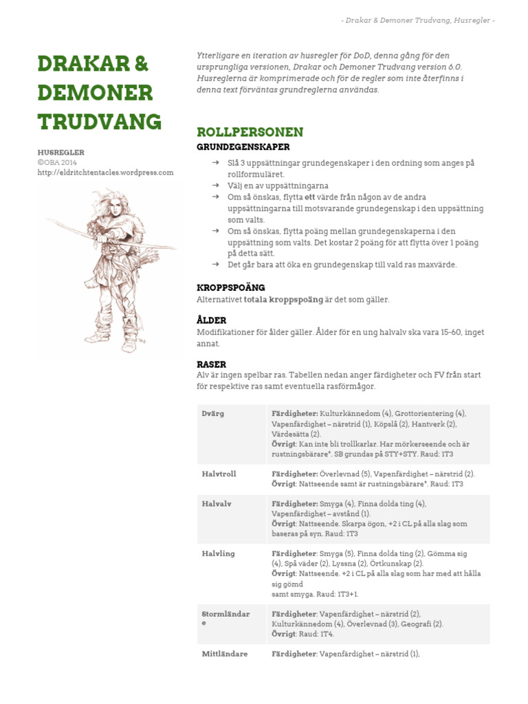 Drakar Och Demoner Husregler Rev1 | PDF