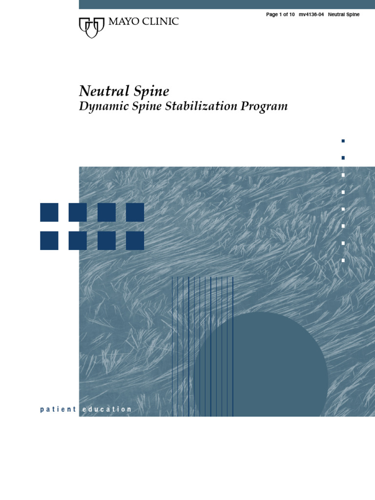 Neutral Spine Mayo Clinic | PDF