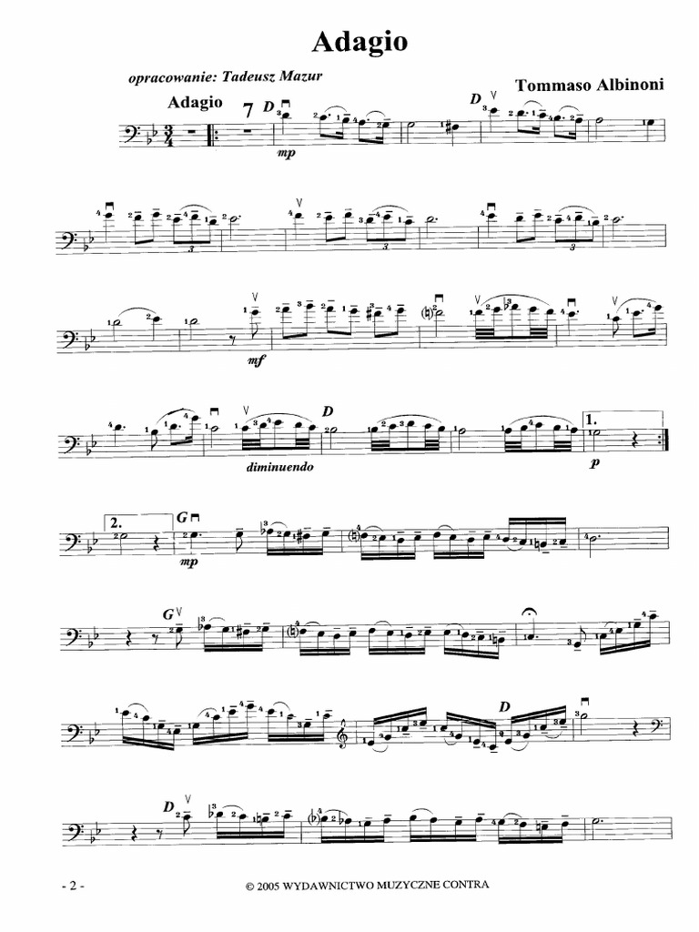 Tommaso Albinoni - Adagio | PDF