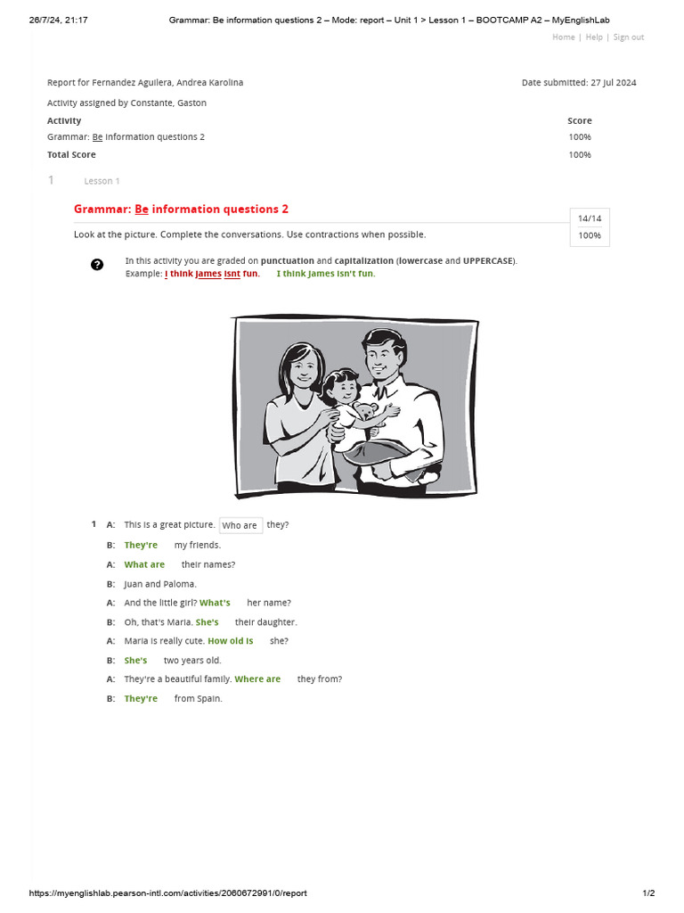 Grammar - Be Information Questions 2 - Mode - Report - Unit 1 - Lesson ...
