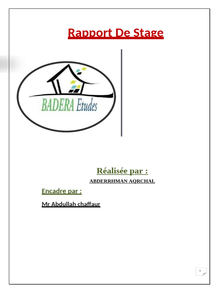 Rapport de Stage | PDF