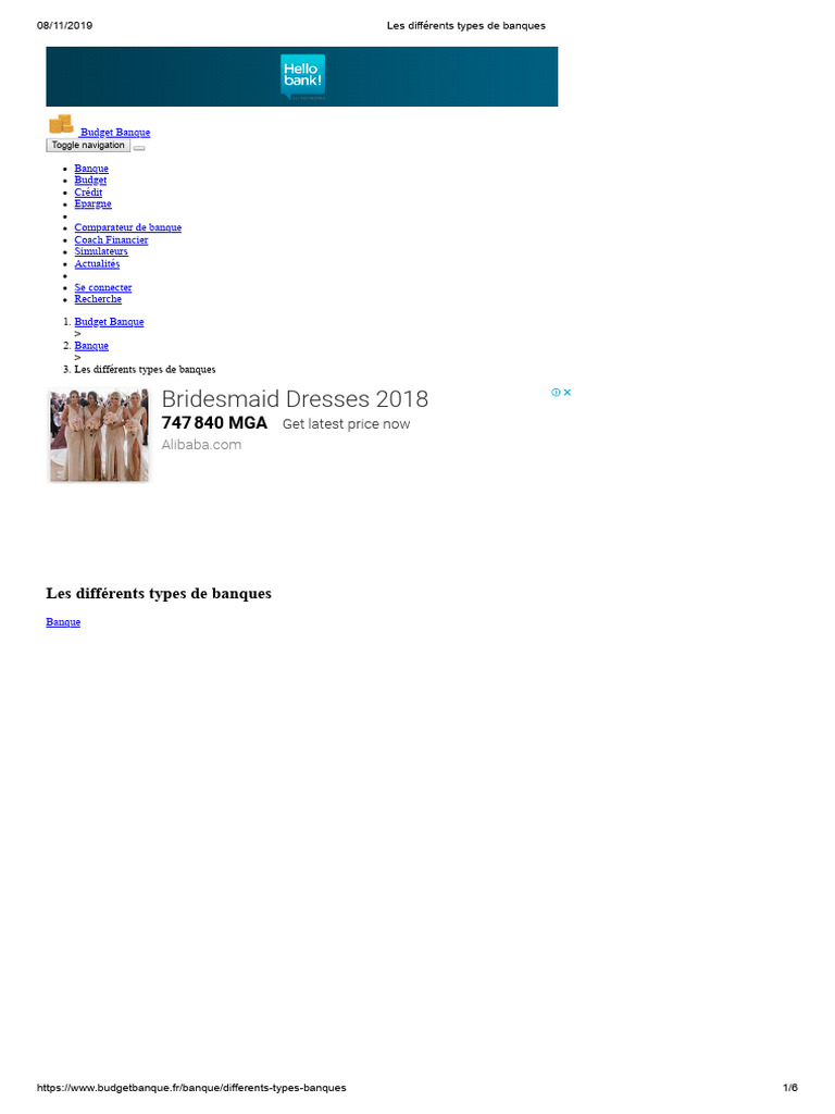 Les Différents Types de Banques | PDF