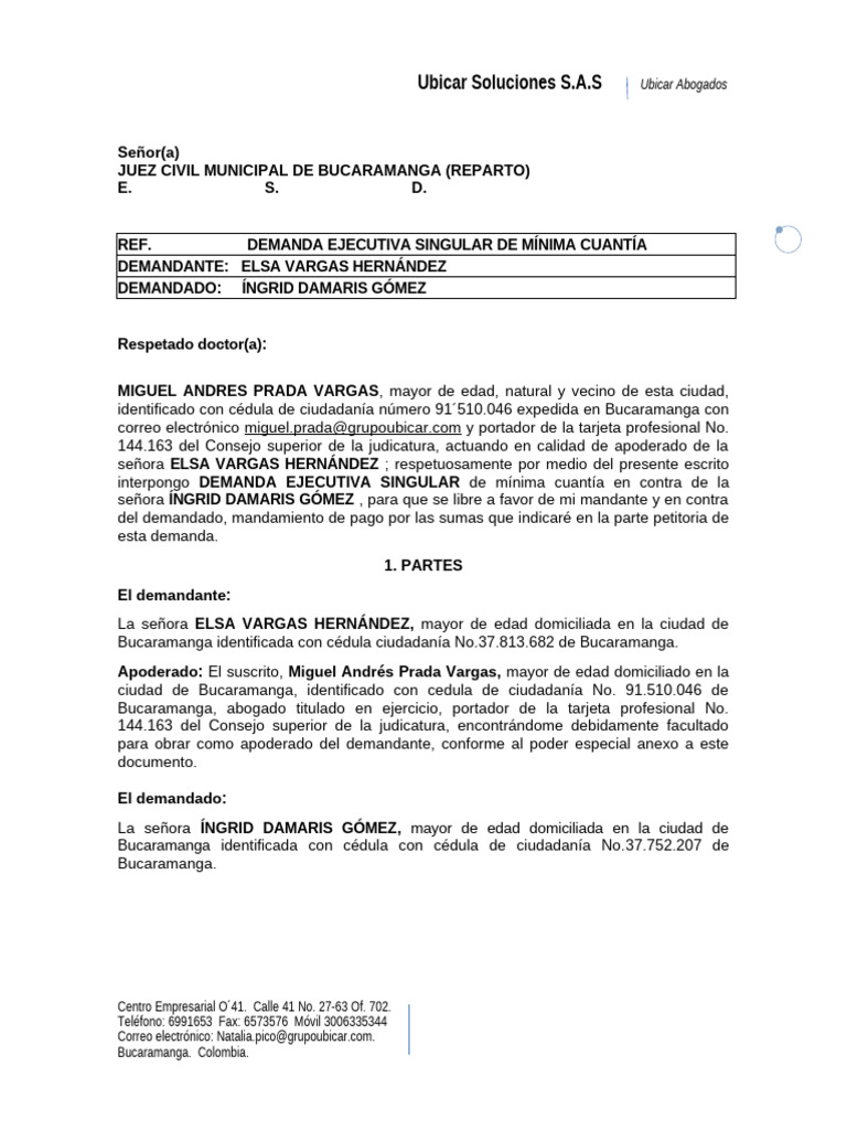 20.12.2022 Demanda Ejecutiva Minima Cuantia ELSA VARGAS HERNÁNDEZ Vs ...