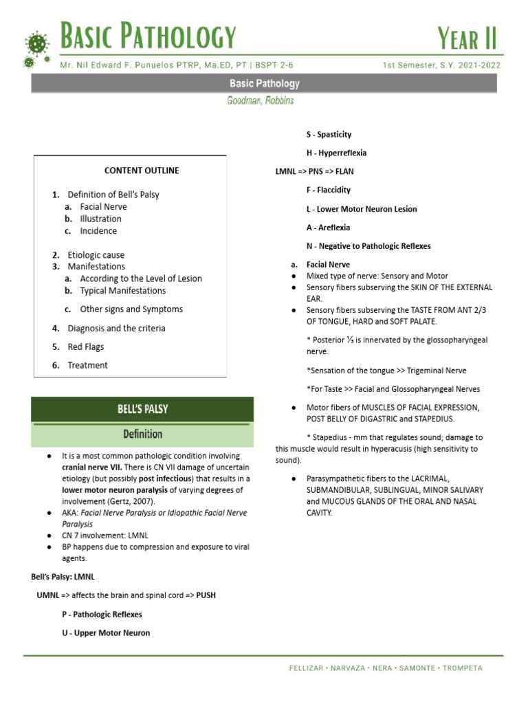 Basic-Pathology_Week-14-Bells-Palsy.docx | PDF