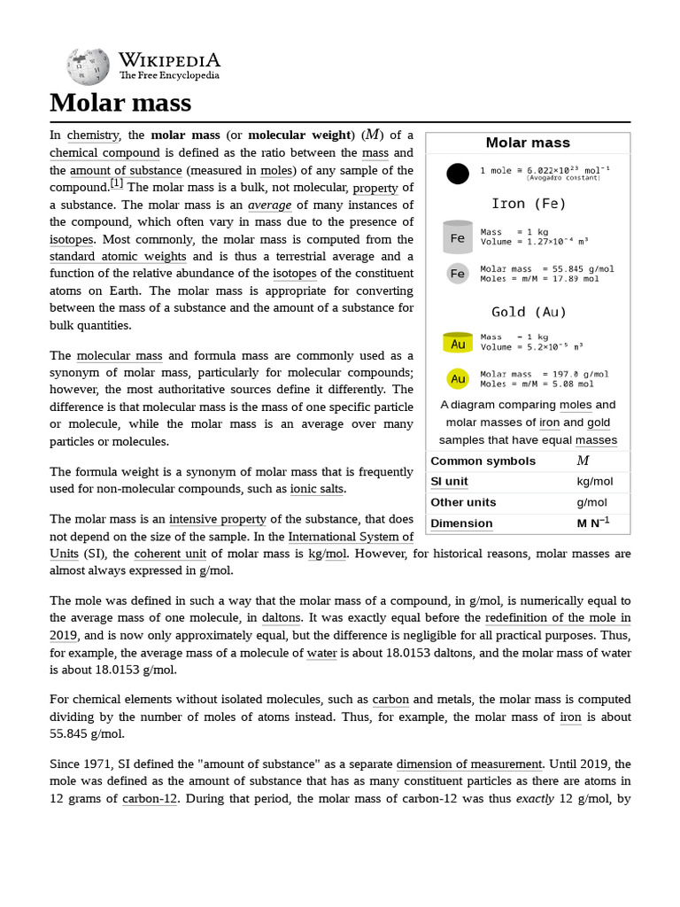 Molar_mass | PDF