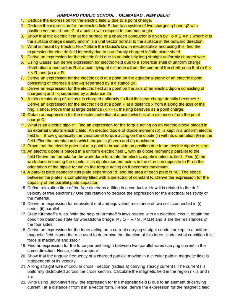 Derivation of Class 12 | PDF