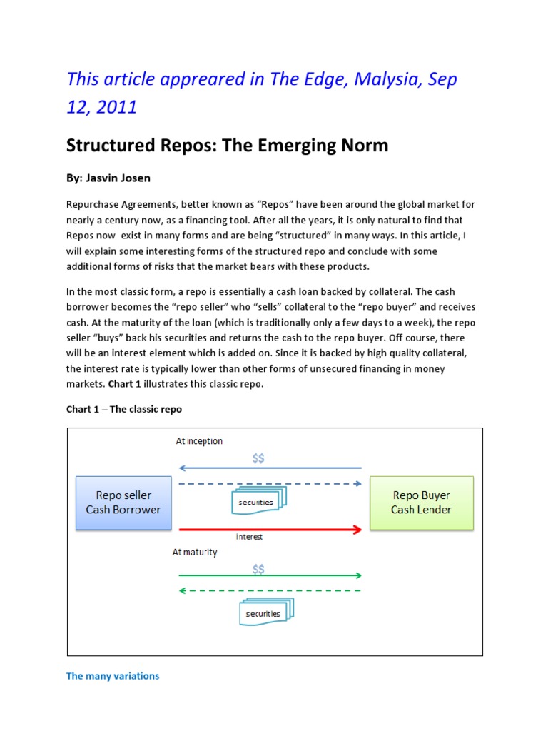 26 Structured Repo | Repurchase Agreement | Bonds (Finance)