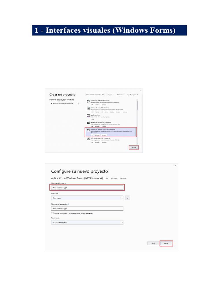 1 - Interfaces Visuales (Windows Forms) | PDF