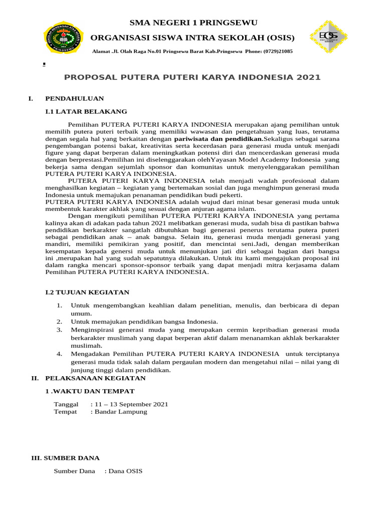 Proposal PPKL 1 | PDF