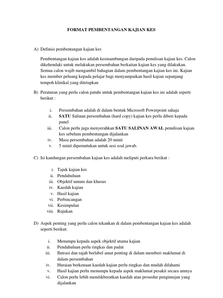Format Pembentangan Kajian Kes | PDF