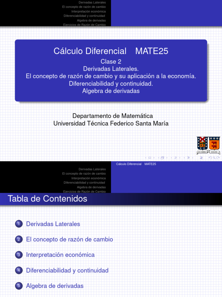Clase 2 El Concepto De Razón De Cambio Y Su Aplicación A La Economía