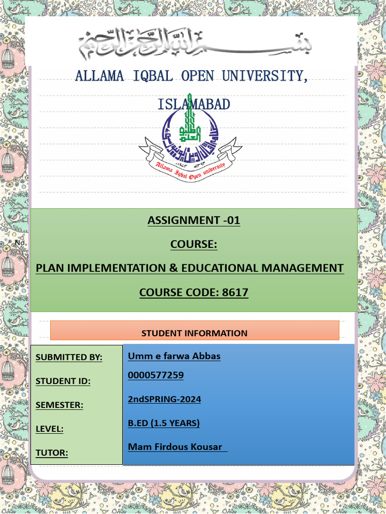 Assignment No.1 8617 | PDF