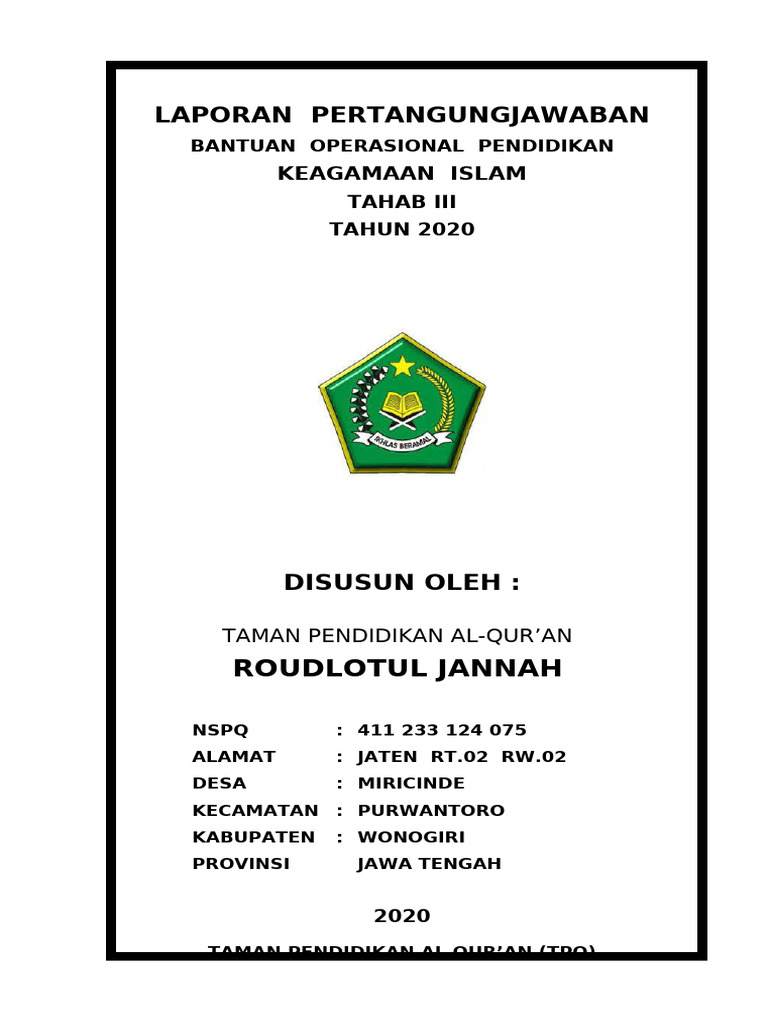 Contoh Spj Bop | PDF