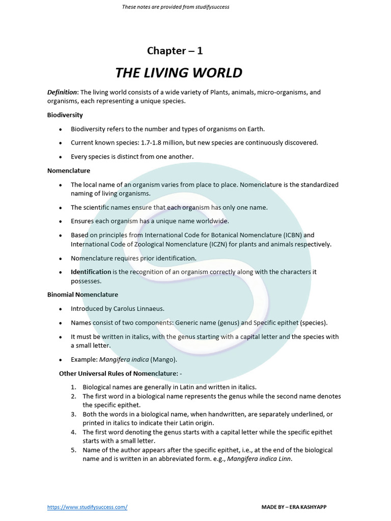 Ch-1 The Living World | PDF