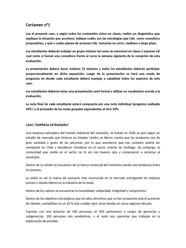 Certamen N°1 | PDF