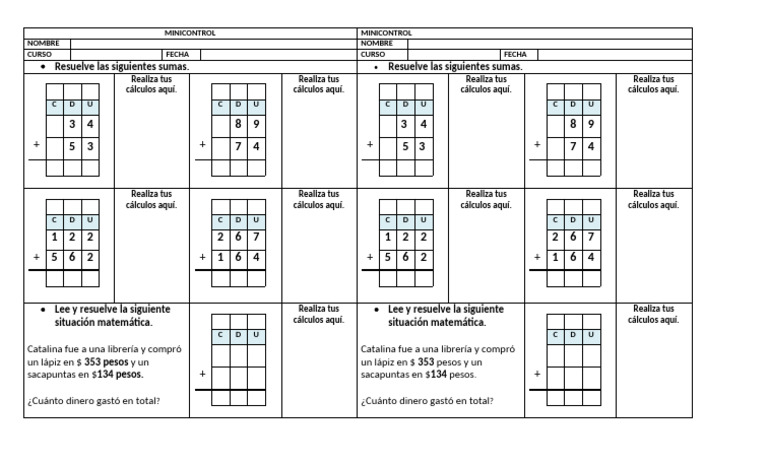 Controles Suma 2 | PDF