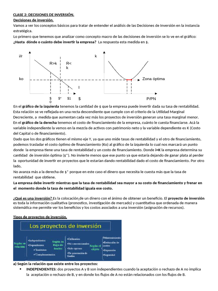 Clase 2 Finanzas Decisiones De Inversion Pdf