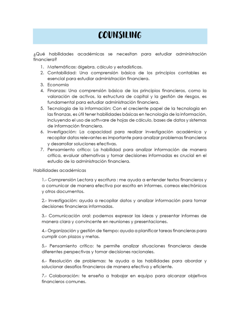 Habilidades Académicas | PDF
