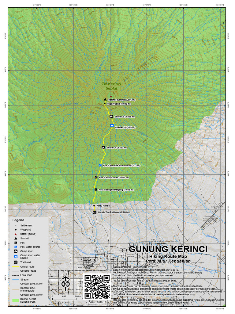 Peta Jalur Pendakian Gunung Kerinci | PDF