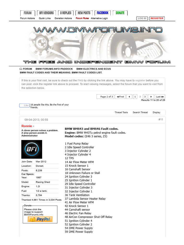 BMW Fault Codes Diesel | PDF