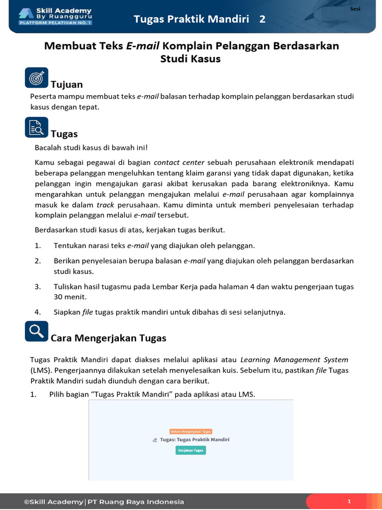 TPM 2 E-Mail Komplain Pelanggan - BB | PDF