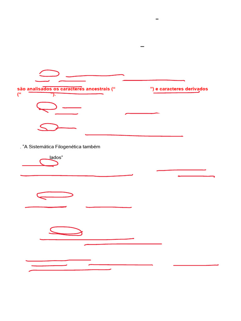 Exercícios Filogenia Lista I - Com Respostas | PDF