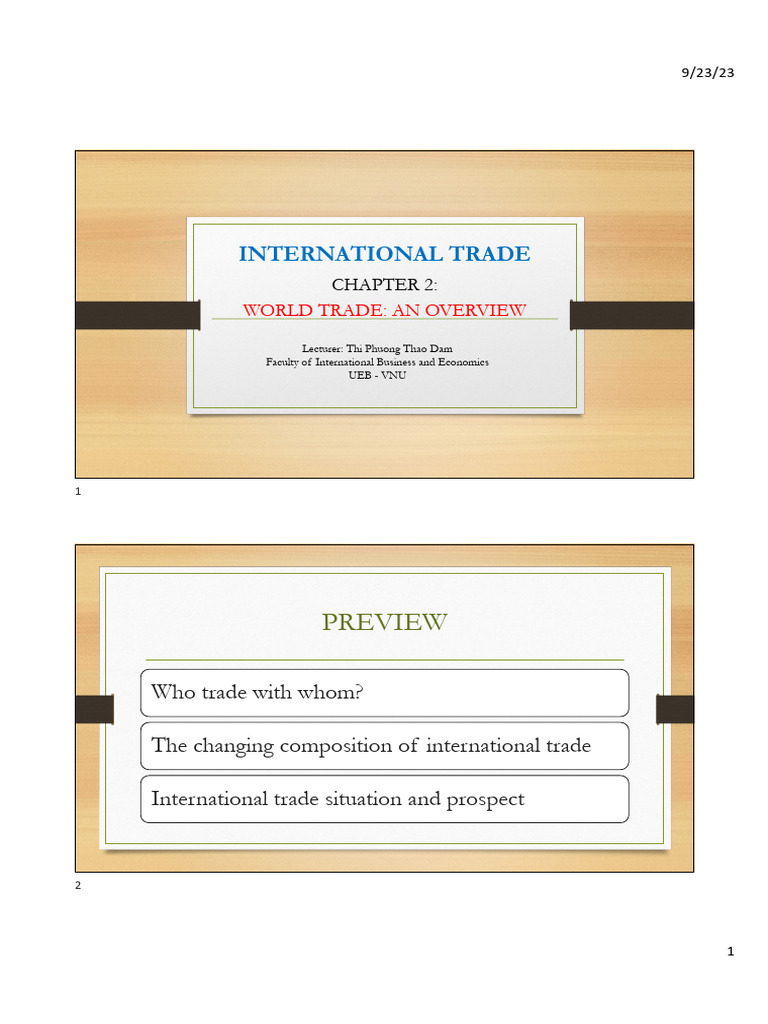 Chapter 2. World Trade Overview | PDF