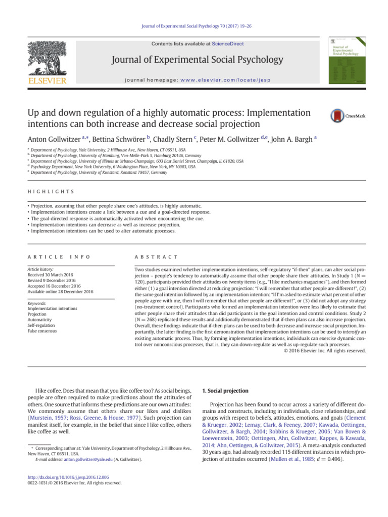 Up and Down Regulation of A Highly Automatic Process Implementation ...