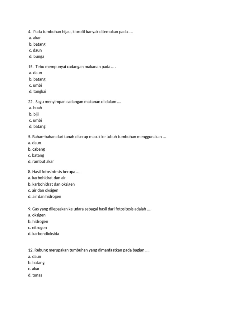 Materi Ipa Tumbuhan Hijau | PDF