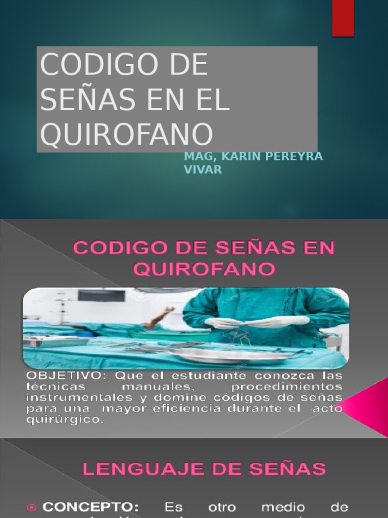 Codigo de Señas en El Quirofano | PDF