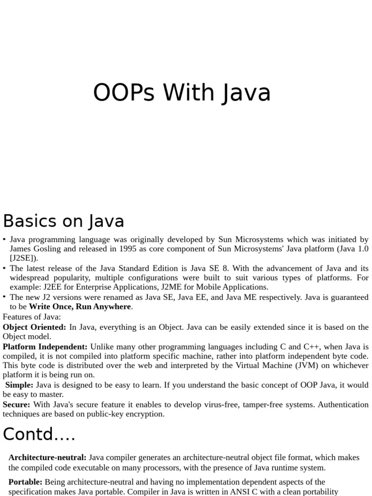 Oops With Java | PDF